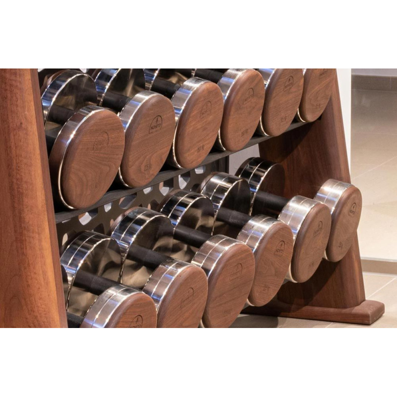 Rack Manubri DumbBells NOHrD Materiali e Finiture Frassino